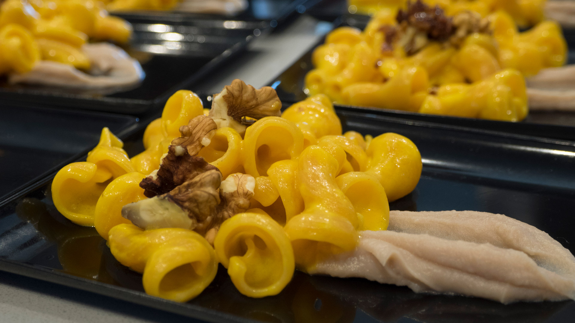 Torchietti with Walnuts, Bacon, and Saffron Cream - Casa Rustichella